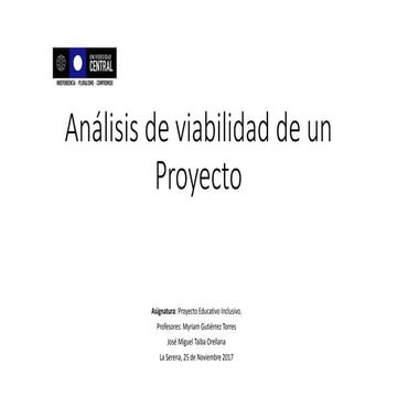 Viabilidad de un proyecto | PPTX