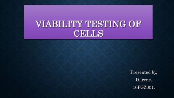 Cell viability assays | PPT
