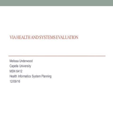Via health system evaluation | PPT