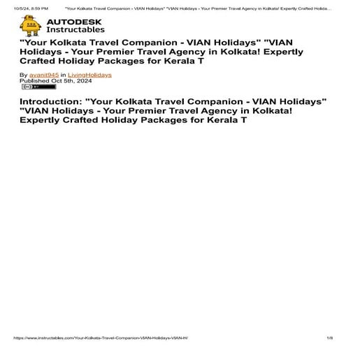 "VIAN HOLIDAYS: Your Kolkata Travel Companion" PDF Blog.pdf