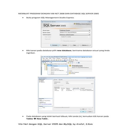Vibi net sql server 2005 dan my sql | PDF
