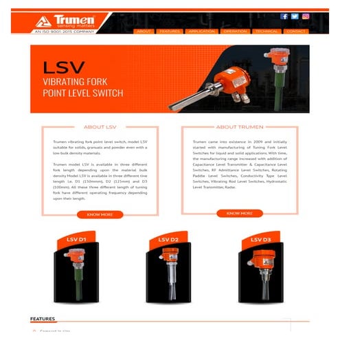 Vibrating Fork Level Switch | Trumen Technologies Pvt Ltd | PDF