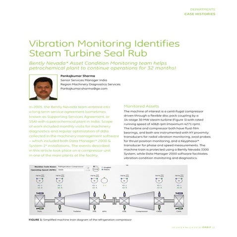 Case history : Vibration monitoring identifies steam turbine seal rub | PDF