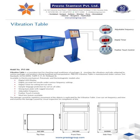 Deal with the top trending vibration table Manufacturer | PDF