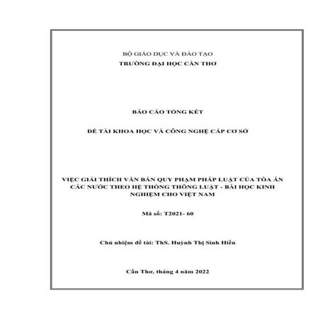 Việc giải thích văn bản quy phạm pháp luật của tòa án các nước theo hệ ...