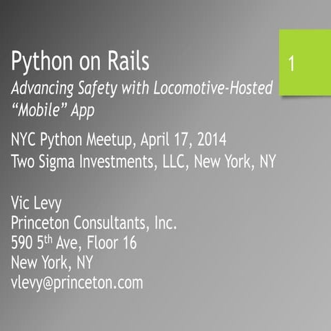 Python on Rails - Victory Levy | PPT