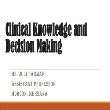 UNIT- 6 Enhancing Clinical Decision Making Through Knowledge Management ...