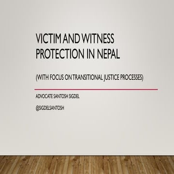 Victim and witness protection in transitional justice processes | PDF