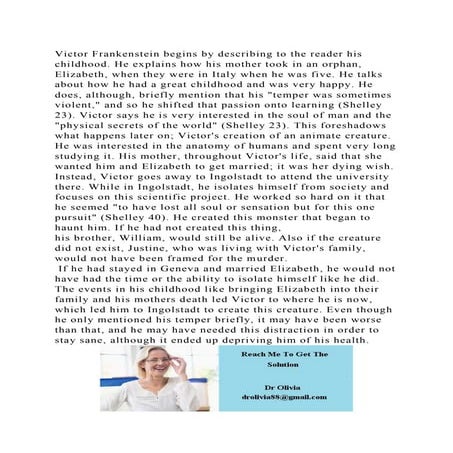 Victor Frankenstein begins by describing to the reader his childhood.docx