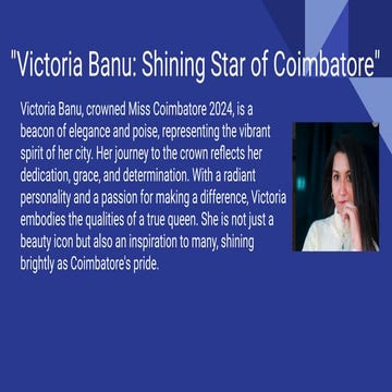 Miss-Coimbatore-2024-Winner-Victoria-Banu | PDF