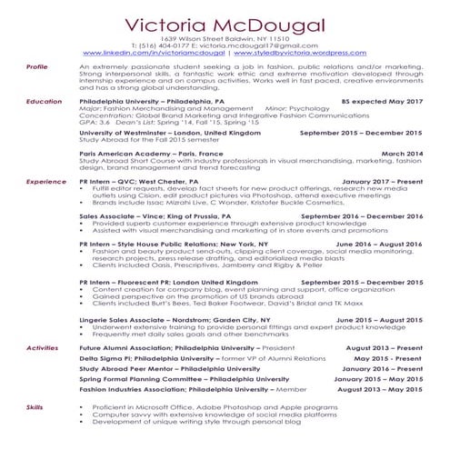 Victoria McDougal Resume | PDF