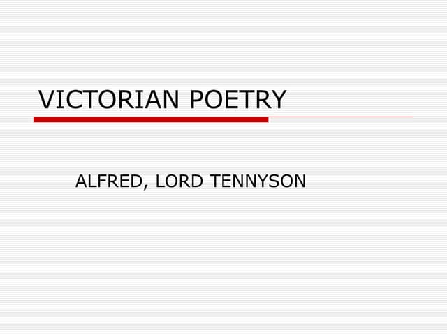 Alfred lord tennyson | PPTX