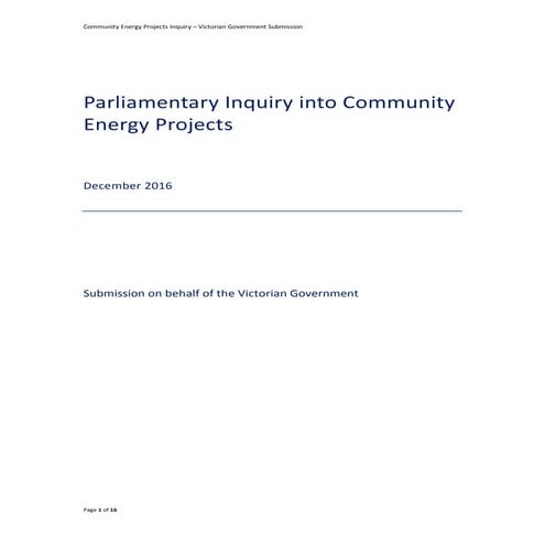 Victorian government submission to the parliamentary inquiry into ...