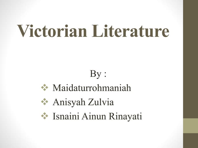 The Victorian Period- English Literature | PPTX