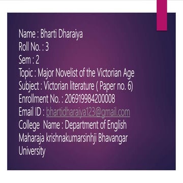 Paper No. 6 -Victorian literature | PPTX