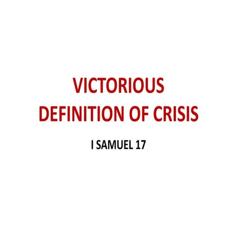 Victorious definition of crisis | PPTX