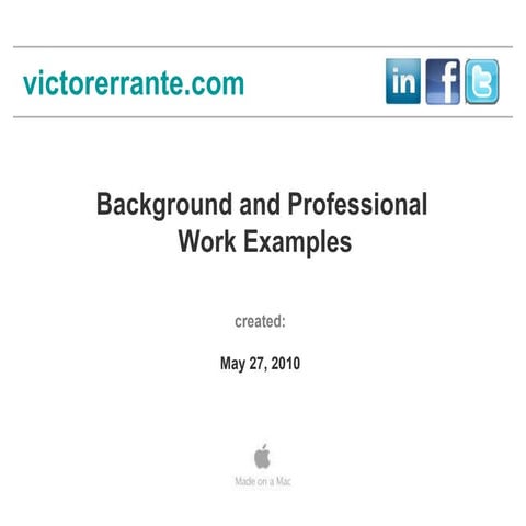 Background and Professional Work Examples | PPT