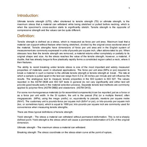 Tensile Strength | DOCX