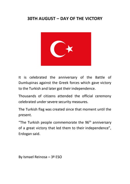 Republic of turkey day 29 october | DOCX