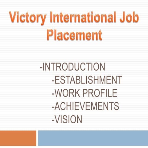 Victory international job placement | PPTX