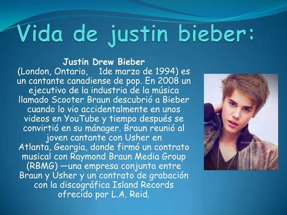 Biografia de Justin Bieber | PPT