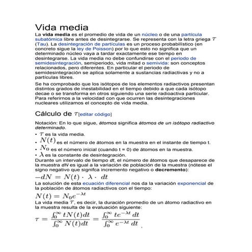 Vida media | DOCX