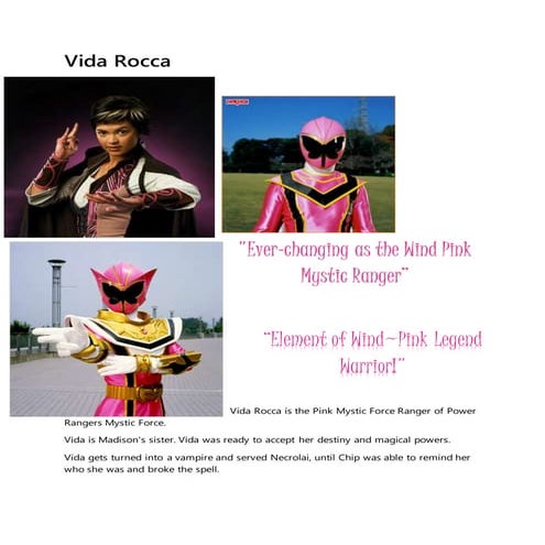 Vida Rocca - The Pink Mystic Force Power Ranger | DOCX