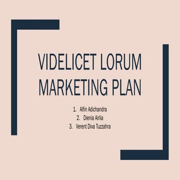 Videlicet lorum marketing plan | PDF