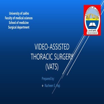 Video-assisted thoracic surgery (VATS) | PPTX