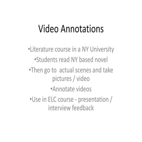Video annotations | PPT