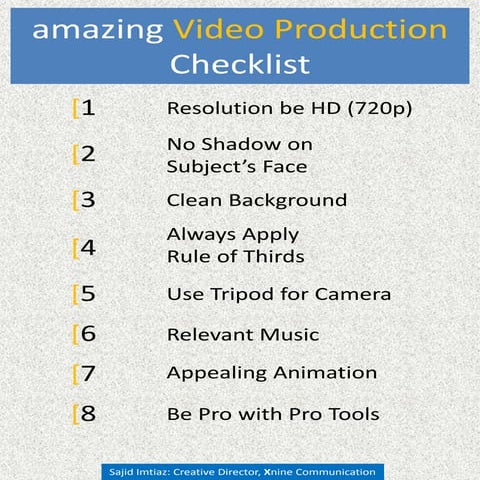 Video Production Checklist | PPTX