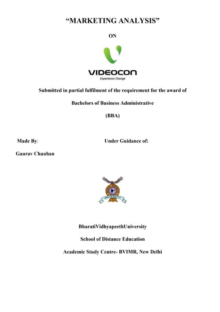 Marketing mix of videocon | PPT