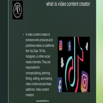 A video content creator is an individual | PDF