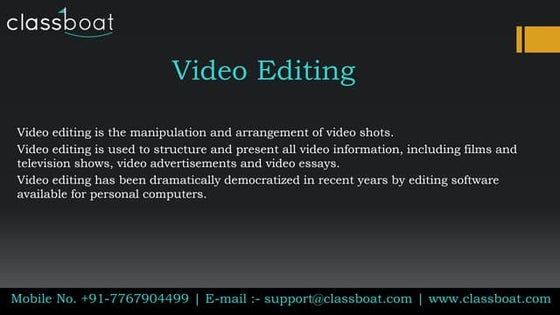 Video editing presentation | PPT