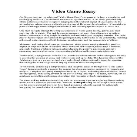 Video Game Essay | PDF
