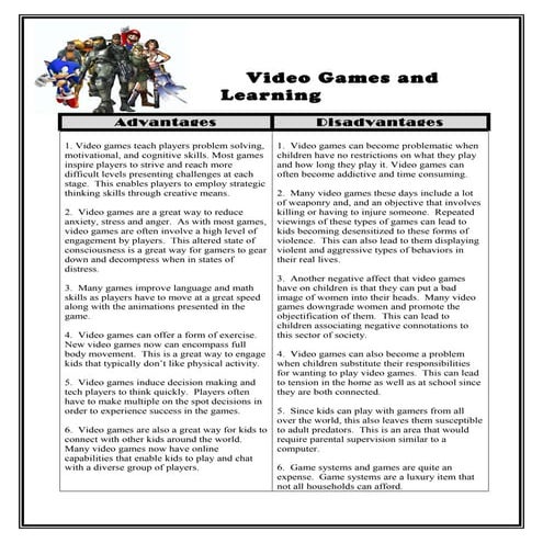 Video games and learning | DOC