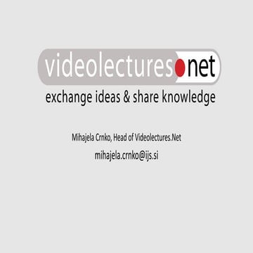 VideoLectures.NET presentation at the Open Education Global Conference ...
