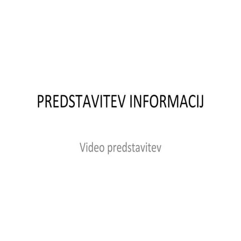Video predstavitev | PPT
