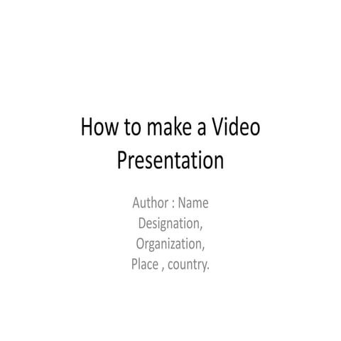 Video presentation template | PPTX