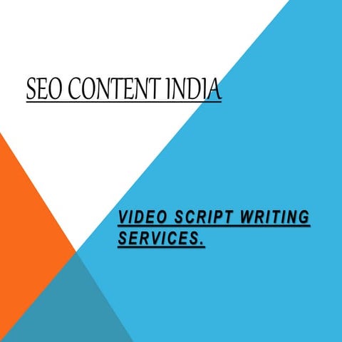 Video script writing services | PPT