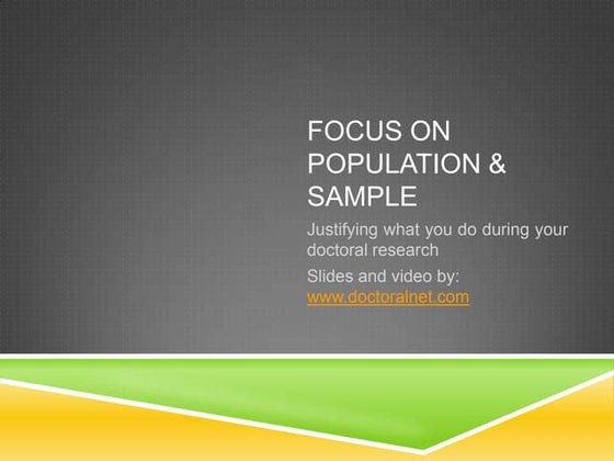 Population & sample lecture 04 | PPTX