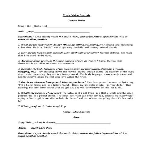 Video worksheet | DOCX