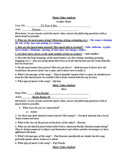 Video Analysis Worksheet | PDF