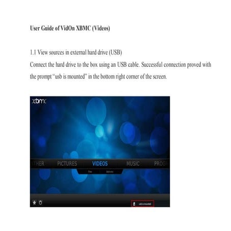 Vidon User Guide (video) | PDF