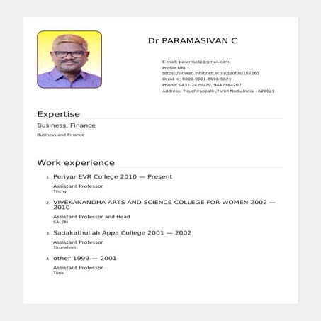 Vidwan profile | PDF