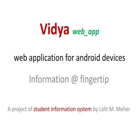 Vidya web-app | PPSX