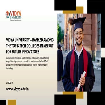 Vidya University – Ranked Among the Top B.Tech Colleges in Meerut for ...