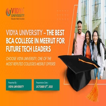 Vidya University – The Best BCA College in Meerut for Future Tech ...