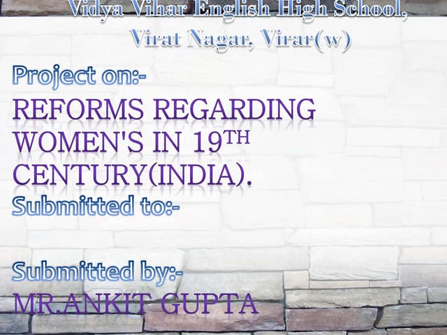 WOMEN CASTE AND REFORM | PPTX