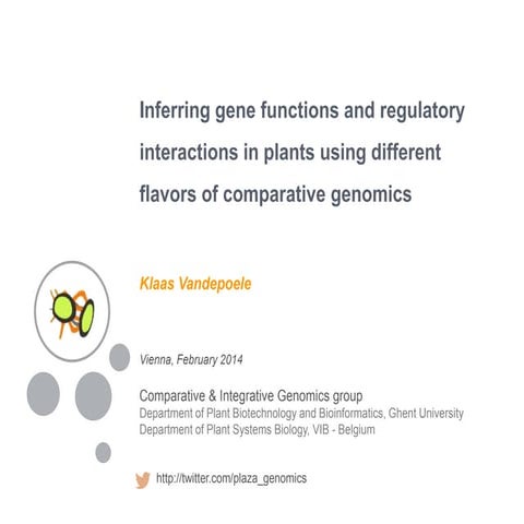 Inferring gene functions and regulatory interactions in plants using ...